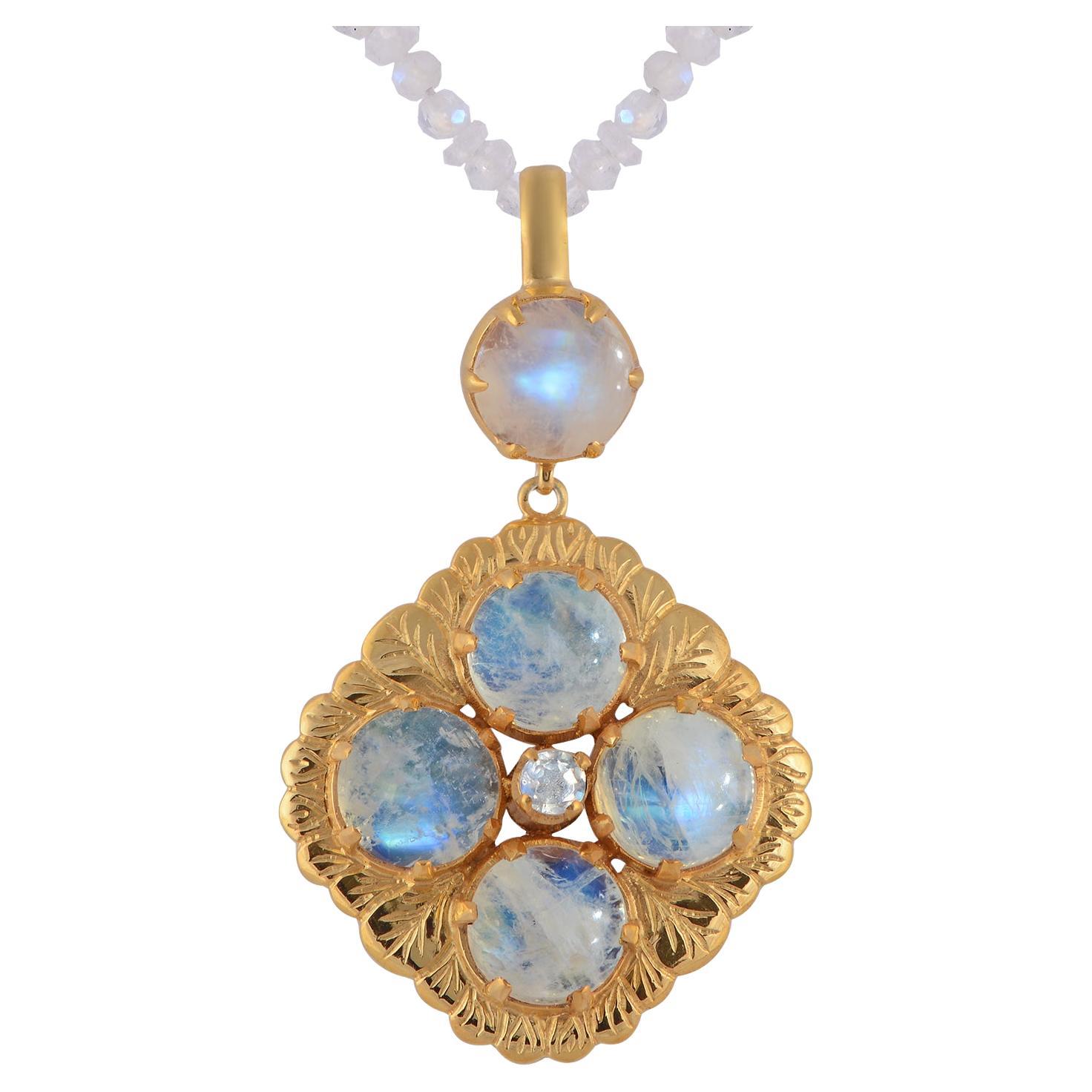 Early Victorian Moonstone Pierrot Pendant at 1stDibs