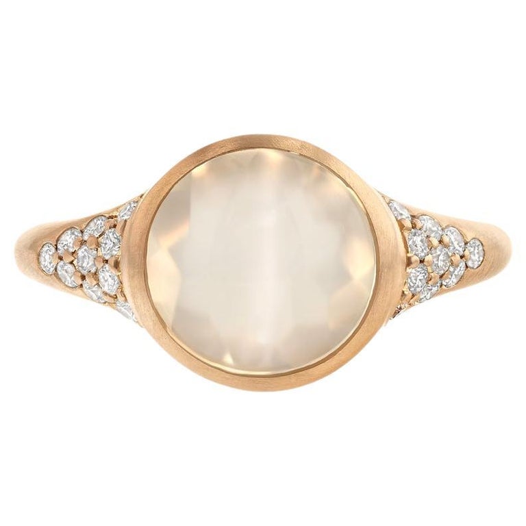 Moonstone Matte Gold Ring For Sale at 1stDibs