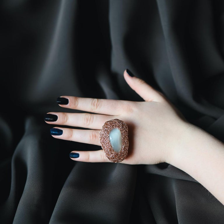 Moonstone Statement Ring 14 K in Rose Gold F. by Sheila Westera For ...