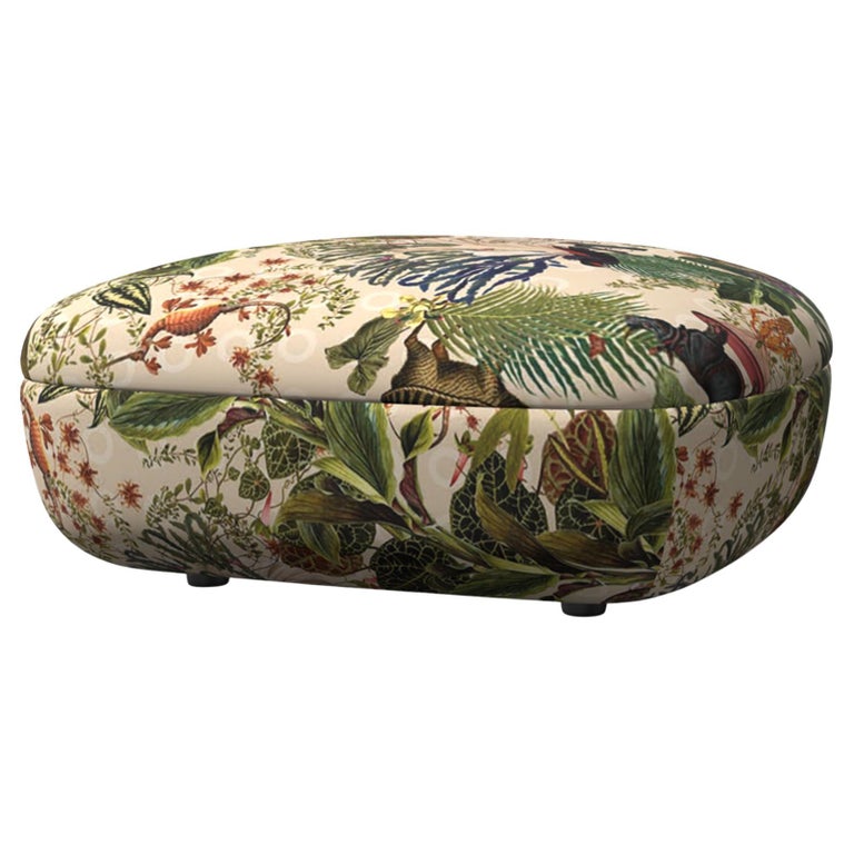 Moooi Bart Footstool in The Menagerie of Extinct Animals Velvet Ivory Upholstery For Sale at 1stDibs
