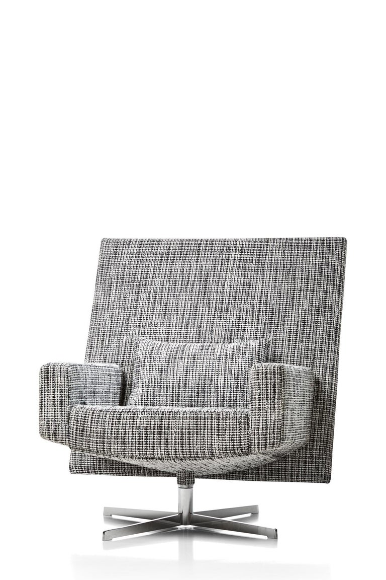 Moooi Jackson Chair in Boucle, Black and White Upholstery with Steel ...