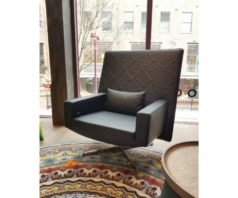 Floor Sample Moooi Jackson Leather Swivel Armchair Designed By Marcel ...