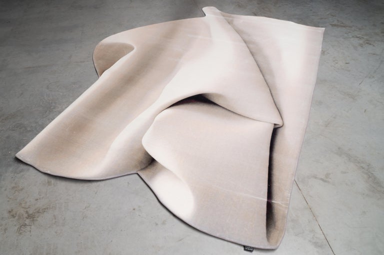 Moooi Large Ivory Fold Rug in Soft Yarn Polyamide by Celia Hadeler For ...