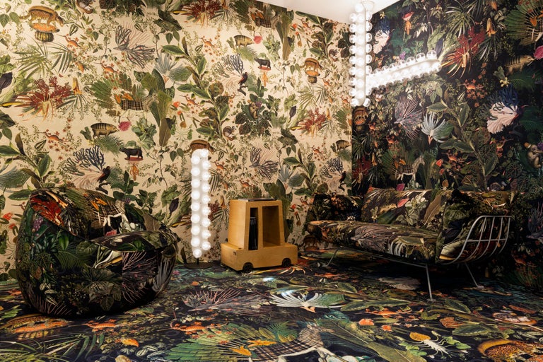 Moooi Large Menagerie of Extinct Animals Ivory Round Rug in Low Pile ...