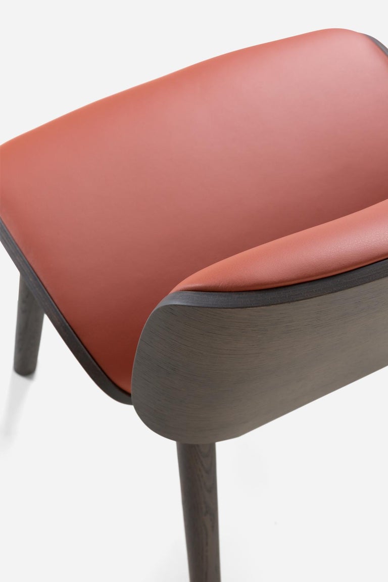 Moooi Nut Dining Chair in Grey Stained Oak and Spectrum Red Brown 30172 ...