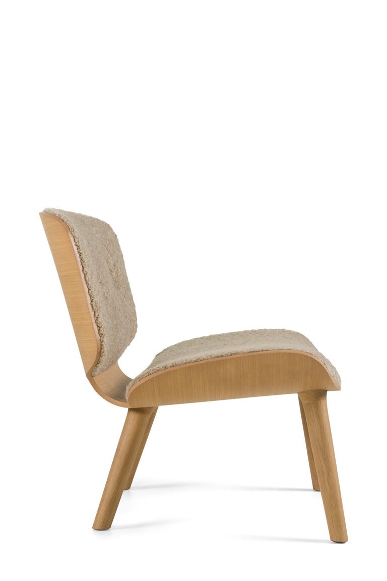Moooi Nut Lounge Chair in Woolly Mohair Upholstery with Oak Natural Oil ...