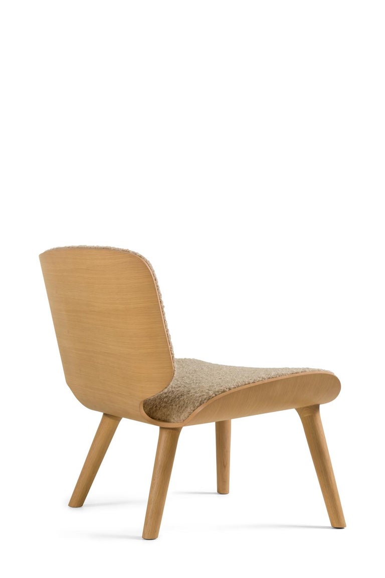 Moooi Nut Lounge Chair in Woolly Mohair Upholstery with Oak Natural Oil ...