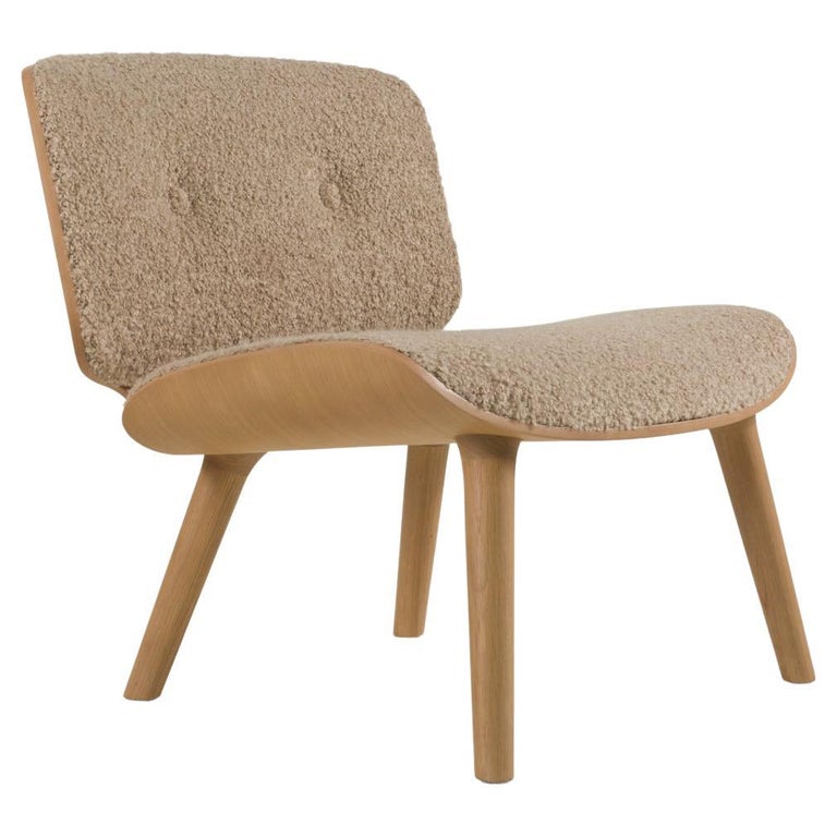 Moooi Nut Lounge Chair in Woolly Mohair Upholstery with Oak Natural Oil ...