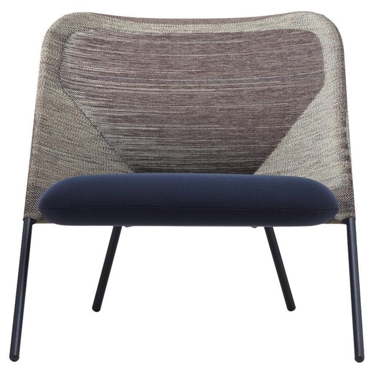 Moooi Shift Lounge Chair in Blue Grey Upholstery and Steel Frame by ...