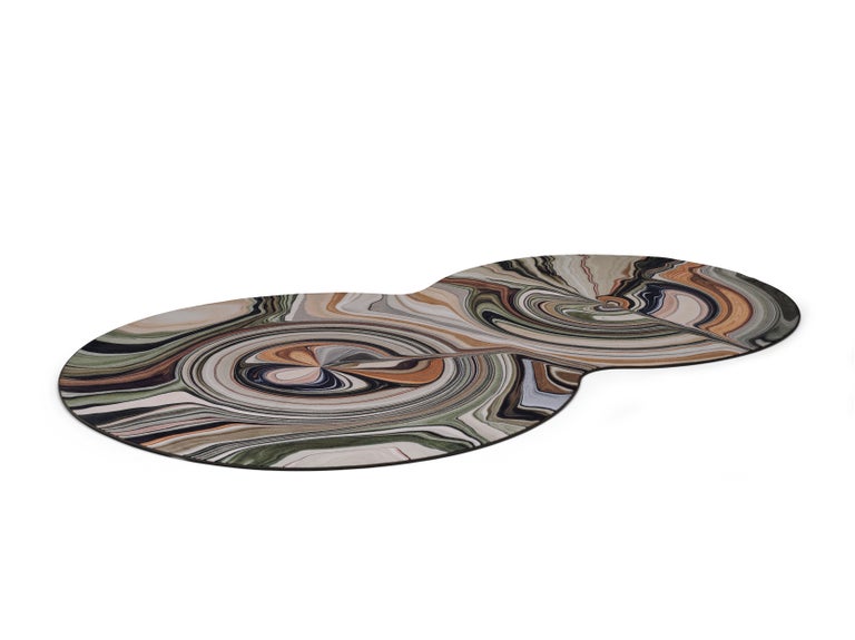 Moooi Small Liquid Layers Pebble Organic Rug in Low Pile Polyamide by ...