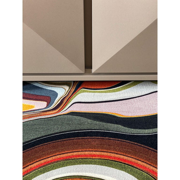 Moooi Small Liquid Layers Tulip Rectangle Rug in Low Pile Polyamide ...