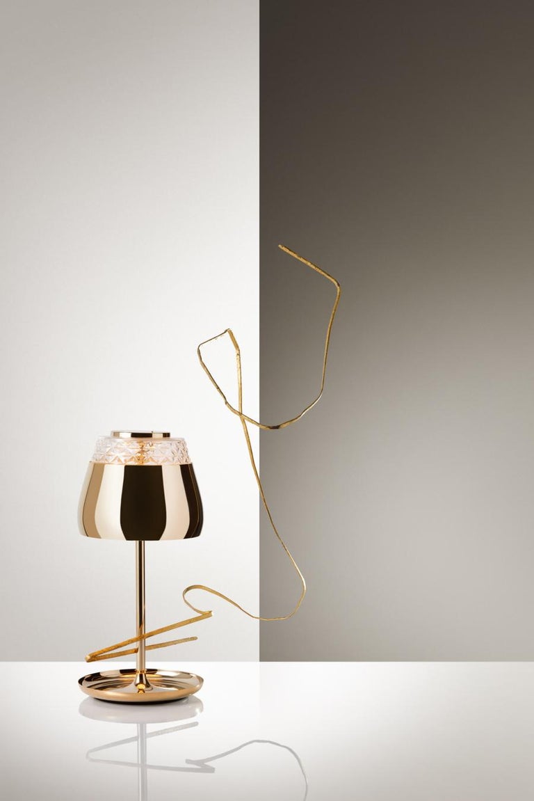 Moooi Valentine Table Lamp in Blown Glass with Gold Metal Shade For ...