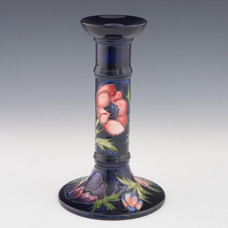 Moorcroft Anemone 'Blue Ground' Pair of Candlesticks, 1999 For Sale at ...