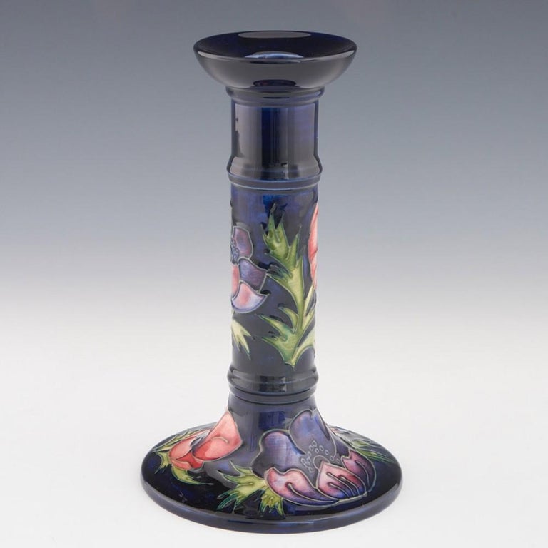 Moorcroft Anemone 'Blue Ground' Pair of Candlesticks, 1999 For Sale at ...