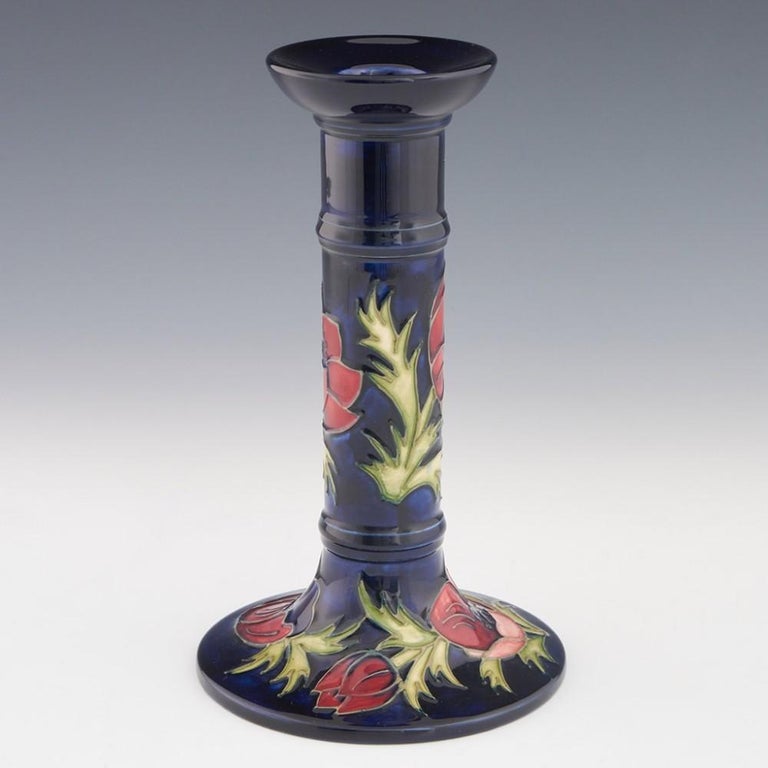 Moorcroft Anemone 'Blue Ground' Pair of Candlesticks, 1999 For Sale at ...