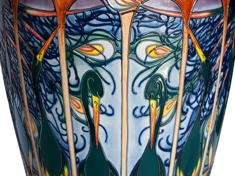 Large Moorcroft Pottery 'Gatekeeper' Peacock Vase by Emma Bossons ...