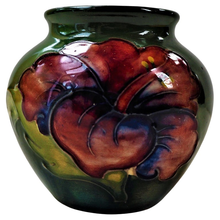 Moorcroft Hibiscus Vase For Sale at 1stDibs