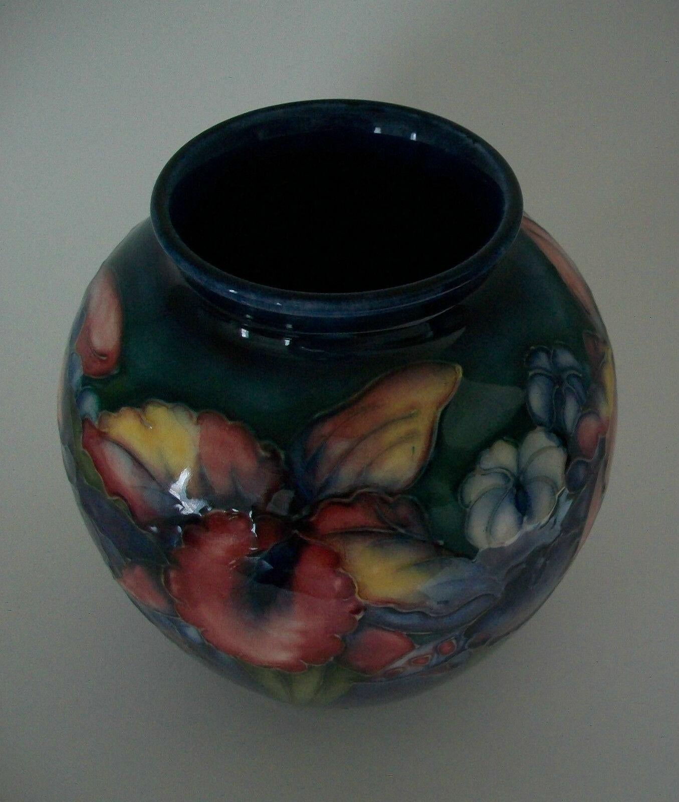 Moorcroft - ''Orchid Pattern'' - Vintage Art Pottery Vase, U K, Mid ...