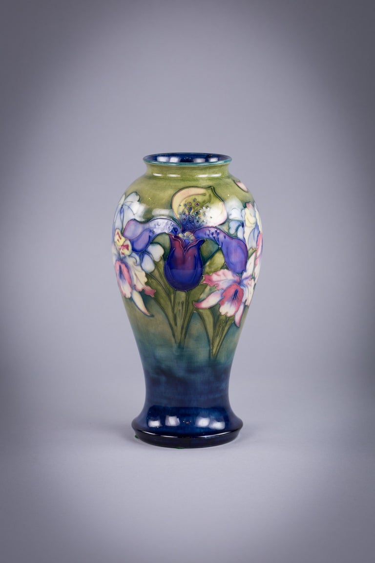 Moorcroft 'Orchids' Pottery Vase, circa 1940 For Sale at 1stDibs