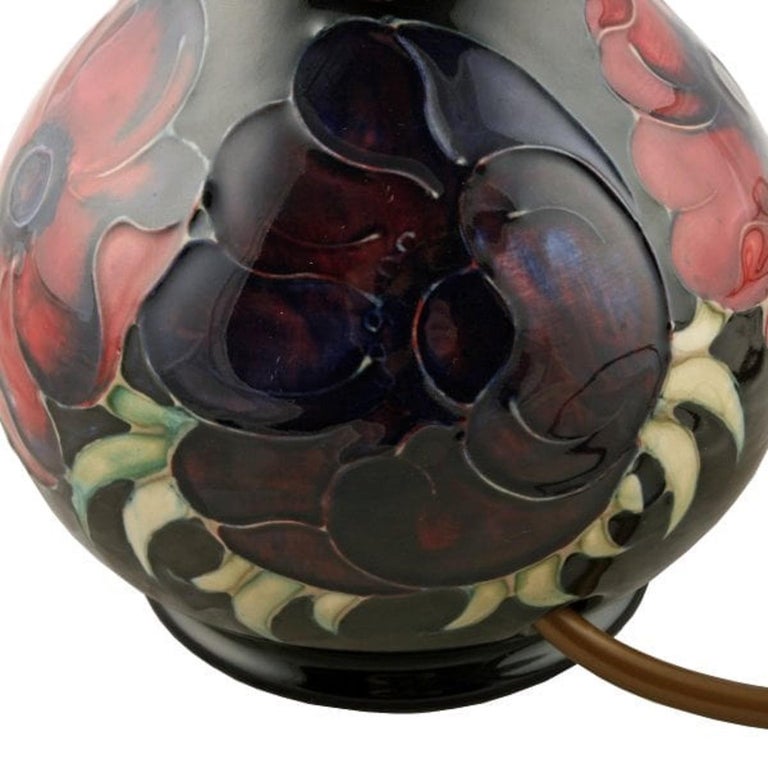 Moorcroft Pansy Pattern Table Lamp, 20th Century For Sale at 1stDibs