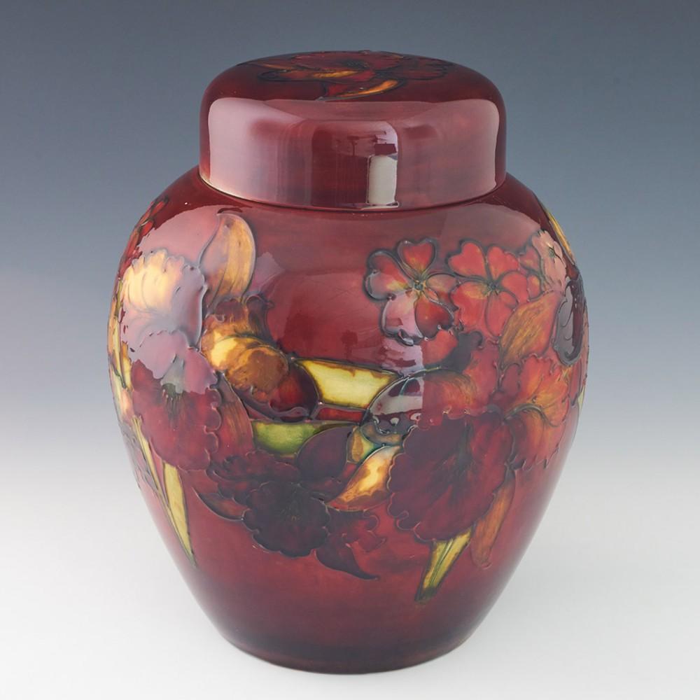 Moorcroft Pottery Large Flambe Orchid Ginger Jar circa 1955 For Sale at ...