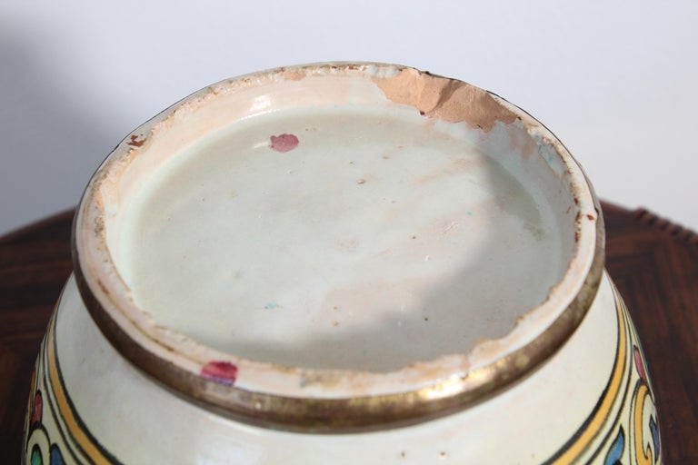 Moorish Ceramic Glazed Bowl Handcrafted in Fez Morocco For Sale at ...