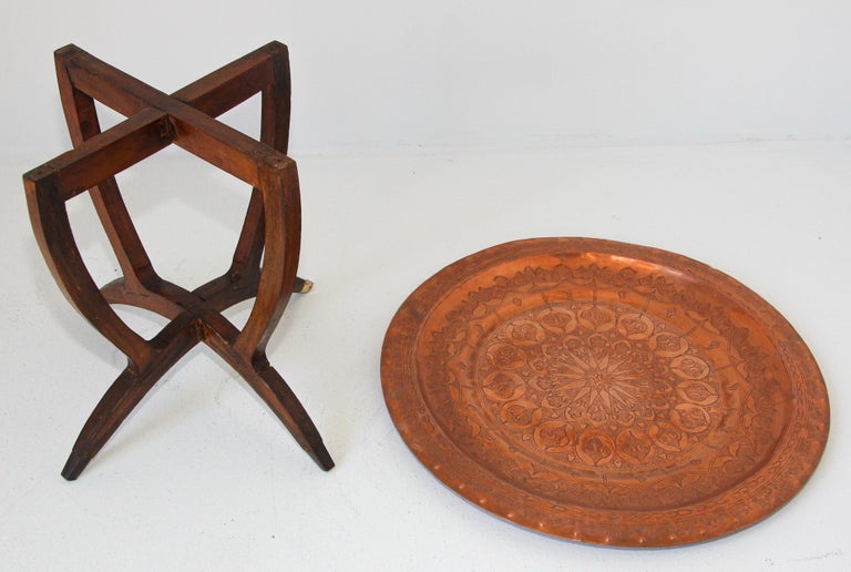 Moorish Copper Tray Side Table on Spider-Leg, 1950 For Sale at 1stDibs ...