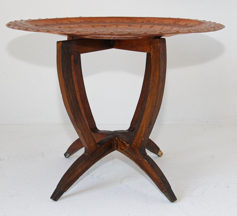 Moorish Copper Tray Side Table on Spider-Leg, 1950 For Sale at 1stDibs ...