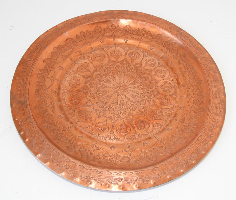 Moorish Copper Tray Side Table on Spider-Leg, 1950 For Sale at 1stDibs ...