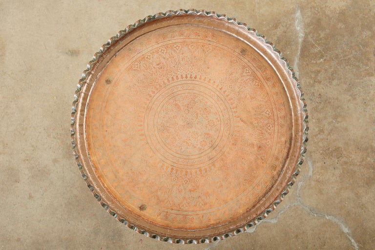 Moorish Copper Tray Table with Folding Base at 1stDibs | copper tray ...