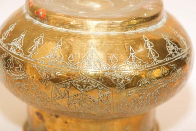 Antique Moorish Islamic Brass Pot with Calligraphy Writing For Sale at ...