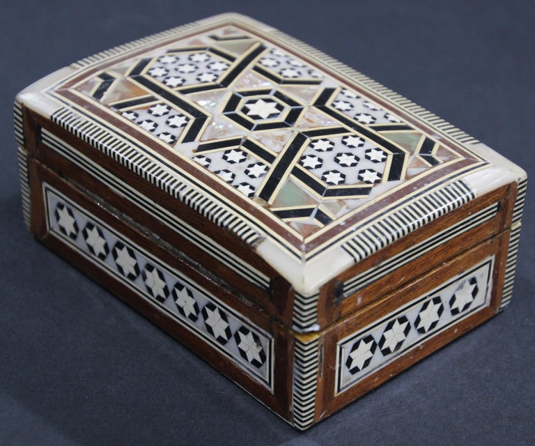Moorish Middle Eastern Handcrafted Mosaic Decorative Box For Sale at ...