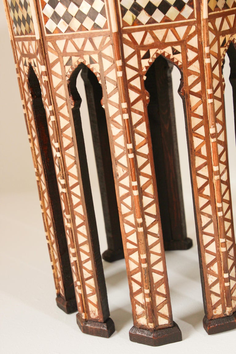 Moorish Handcrafted Octagonal Tables Inlaid with Mosaic Marquetry at ...
