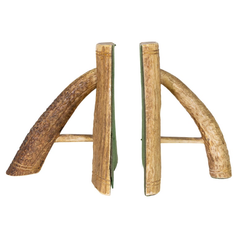 Moose Antler Bookends For Sale at 1stDibs | moose bookends