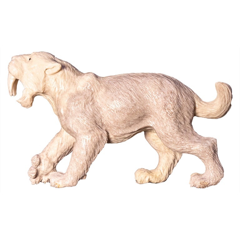 Moose Antler Carving of Sabertooth Tiger For Sale at 1stDibs ...