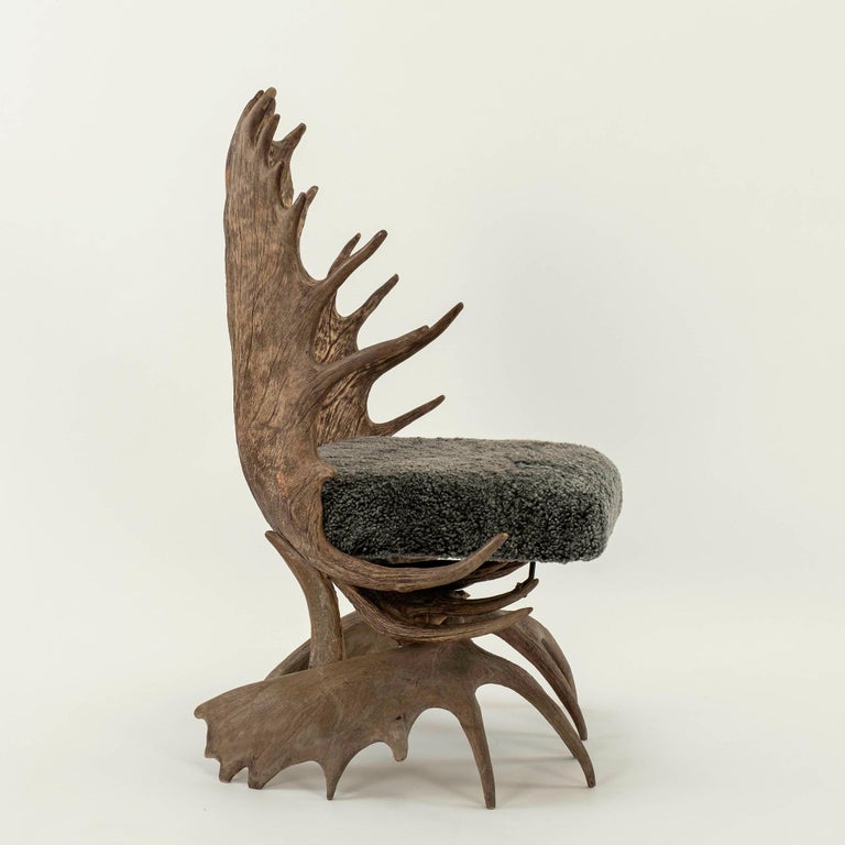 Moose Antler Chair at 1stDibs | moose horns