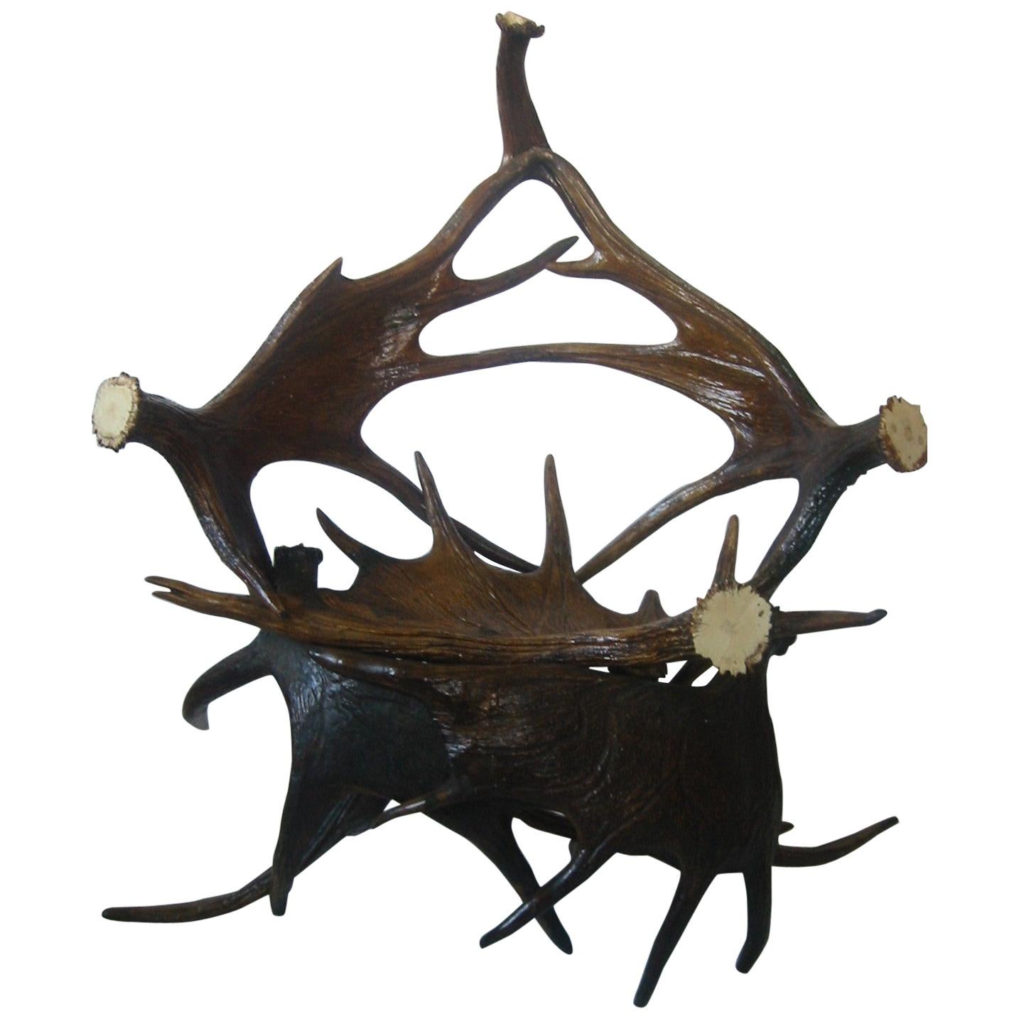 Rustic Canadian Craftsman Moose Antler Chair at 1stDibs | craftsman canada