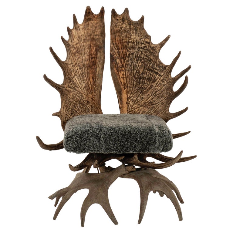 Moose Antler Chair at 1stDibs | moose horns