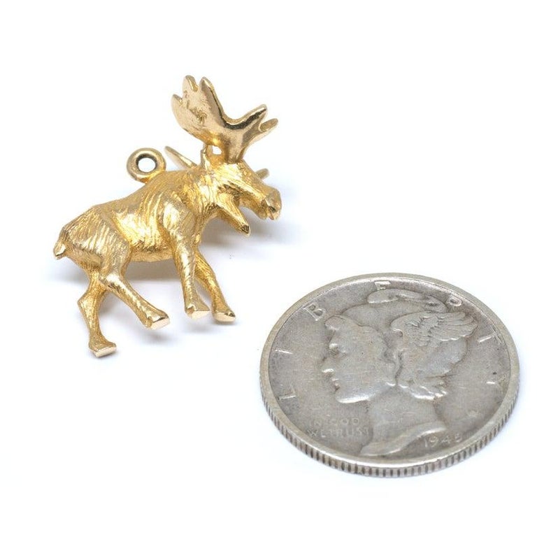 Moose Vintage 14 Karat Yellow Gold Charm at 1stDibs