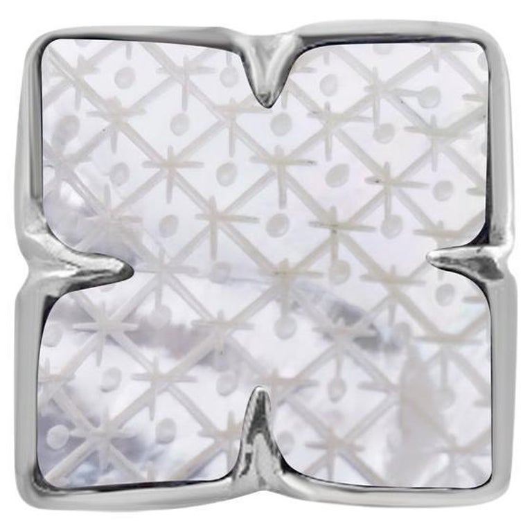 Customizable Mop Carving Double Side Ring in Sterling Silver For Sale ...