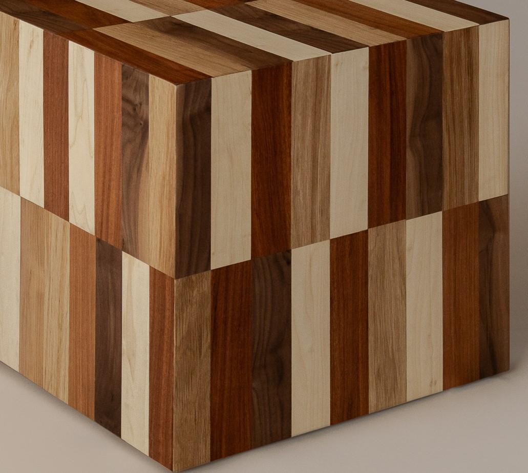 MORA Side Table in Tzalam, Oak, Maple and Walnut by Daniel Couttolenc ...