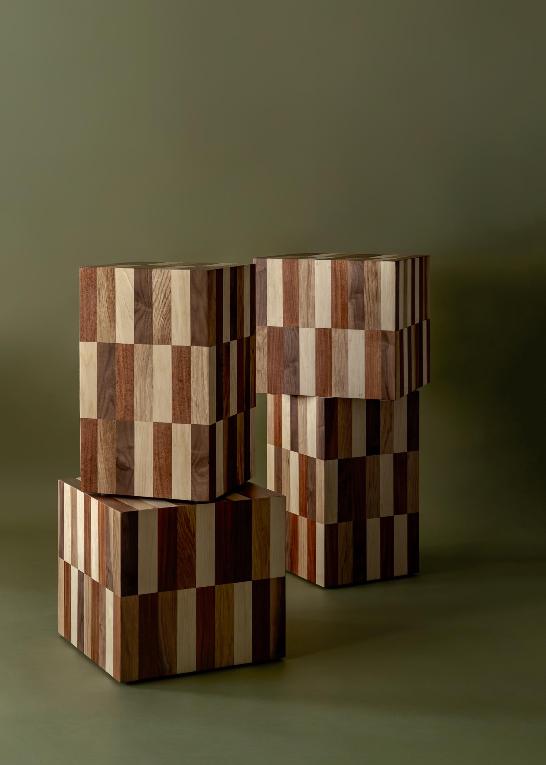 MORA Side Table in Tzalam, Oak, Maple and Walnut by Daniel Couttolenc ...