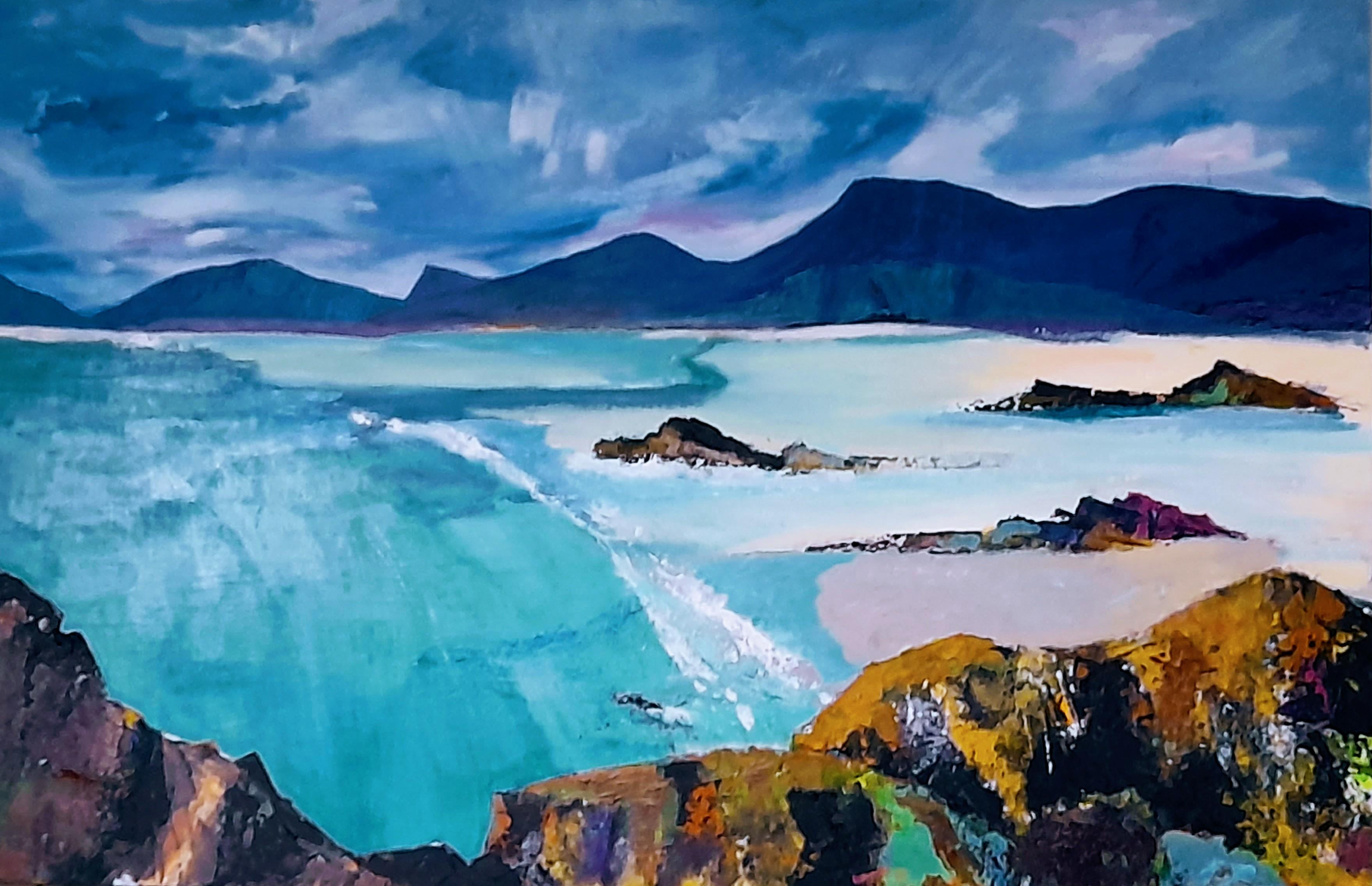 Morag Lloyds - Harris Beaches - figurative modern seascape study ...