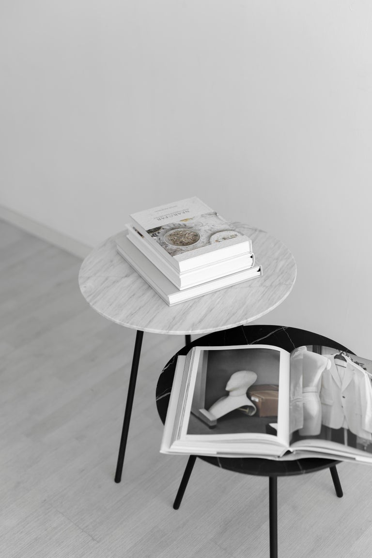 Moray steel and marble Side Tables set For Sale at 1stDibs