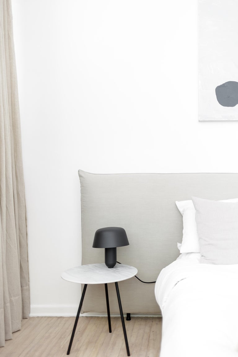 Moray Steel and White Marble Small Side Table For Sale at 1stDibs