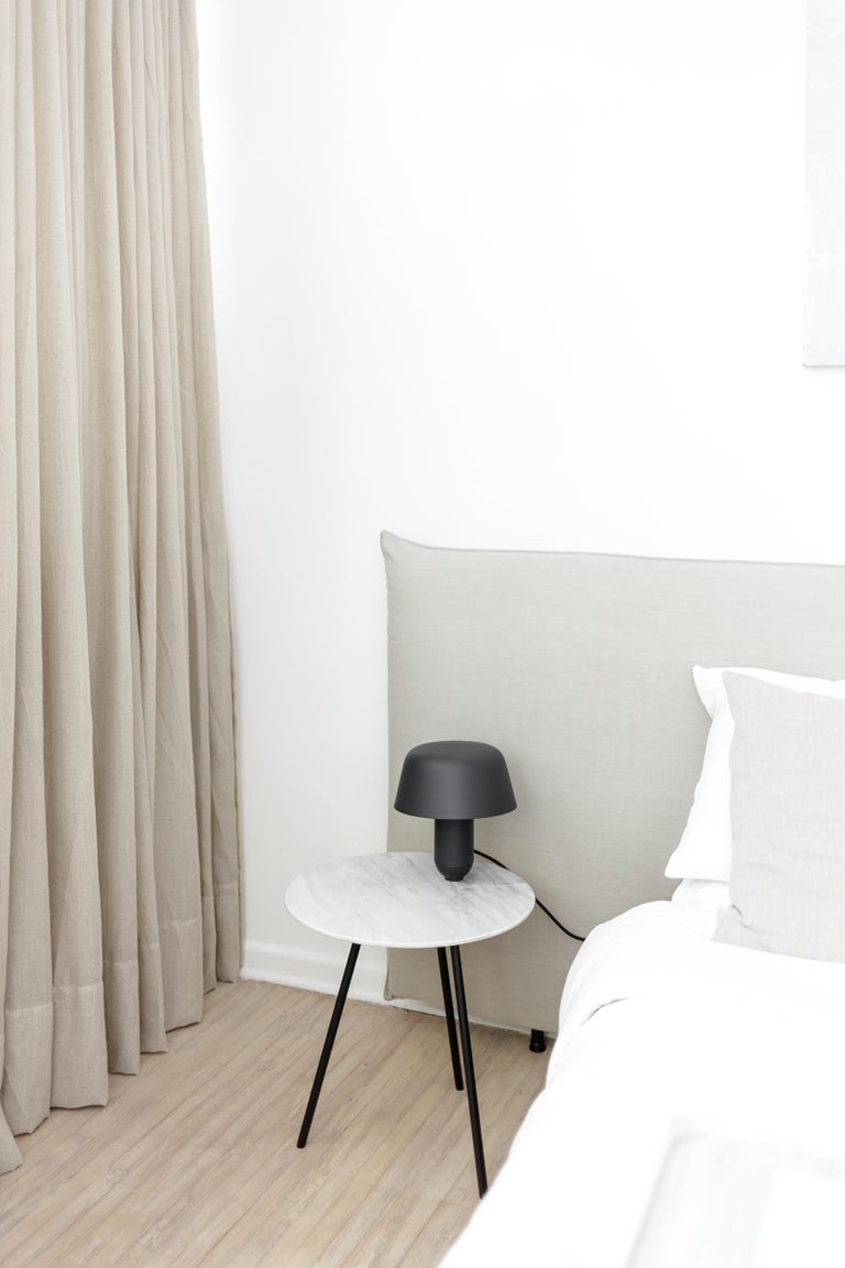 Moray Steel and White Marble Small Side Table For Sale at 1stDibs