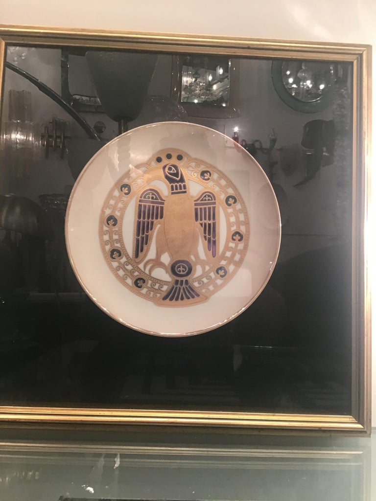 Morbelli Porcelain Wall Plate Worked with Pure Gold 1960 Italy For Sale ...