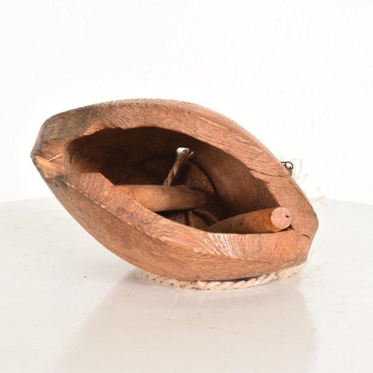 More Cow Bell Antique Wood Carved Cow Bell Solid Oak on Rope 1930 For ...