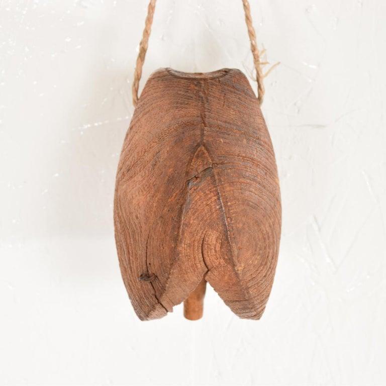 More Cow Bell Antique Wood Carved Cow Bell Solid Oak on Rope 1930 For ...