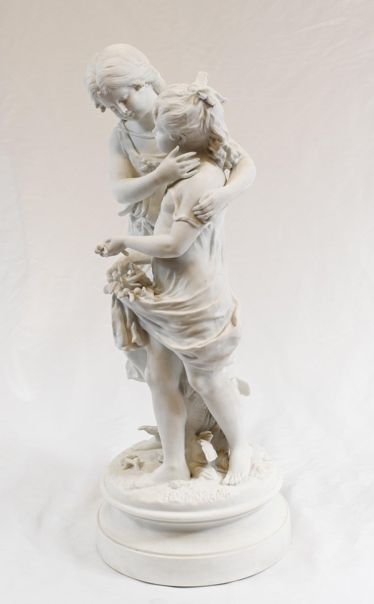 Moreau Girls Statue Parian Biscuit Porcelain Copeland 1880 For Sale at ...